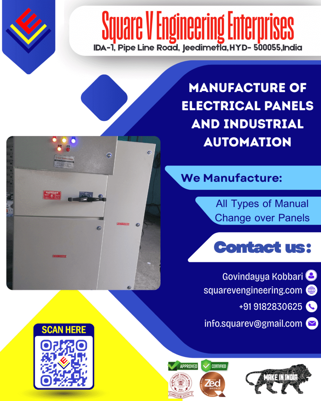 Power Change over Panels – Square V Engineering Enterprises