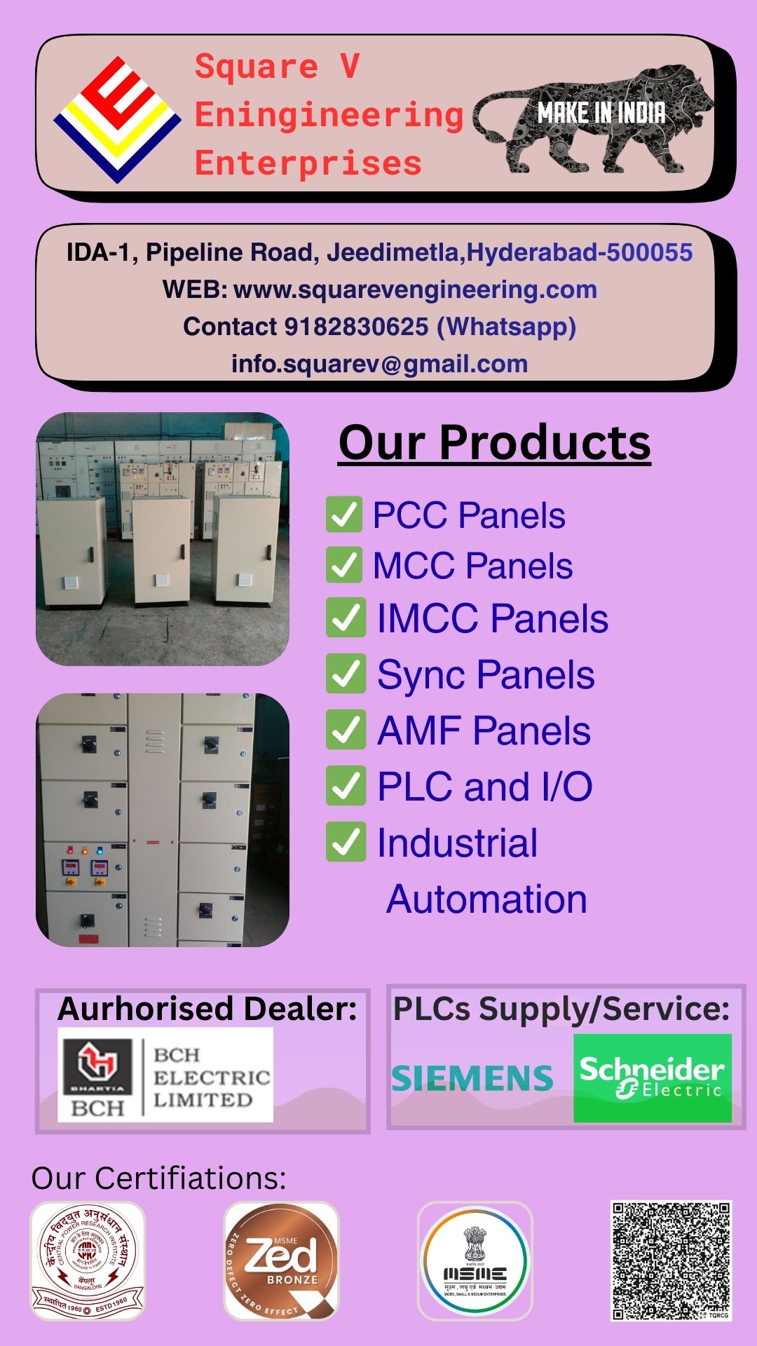 Telecom panels: - Square V Engineering Enterprises